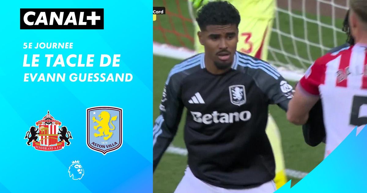 Le tacle de Evann Guessand contre Sunderland (64') en streaming direct ...