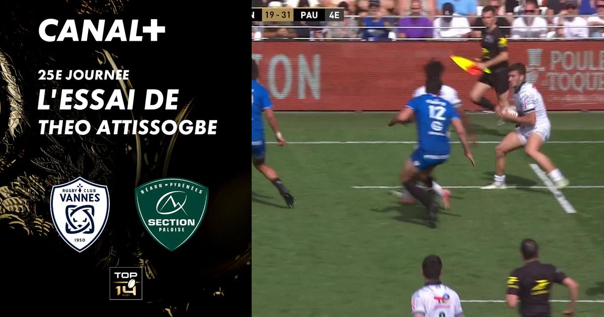 Résumé et casting L'essai de Theo Attissogbe contre Vannes Rugby 2025 ...