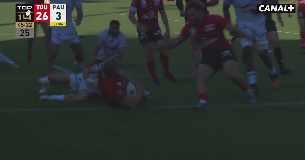 Résumé et casting L'essai de David Ribbans contre Pau Rugby 2025 | CANAL+