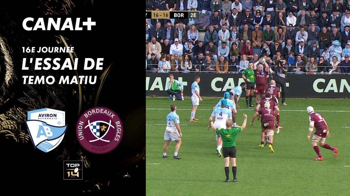 Résumé et casting L'essai de Temo Matiu contre Bayonne Rugby 2025 | myCANAL